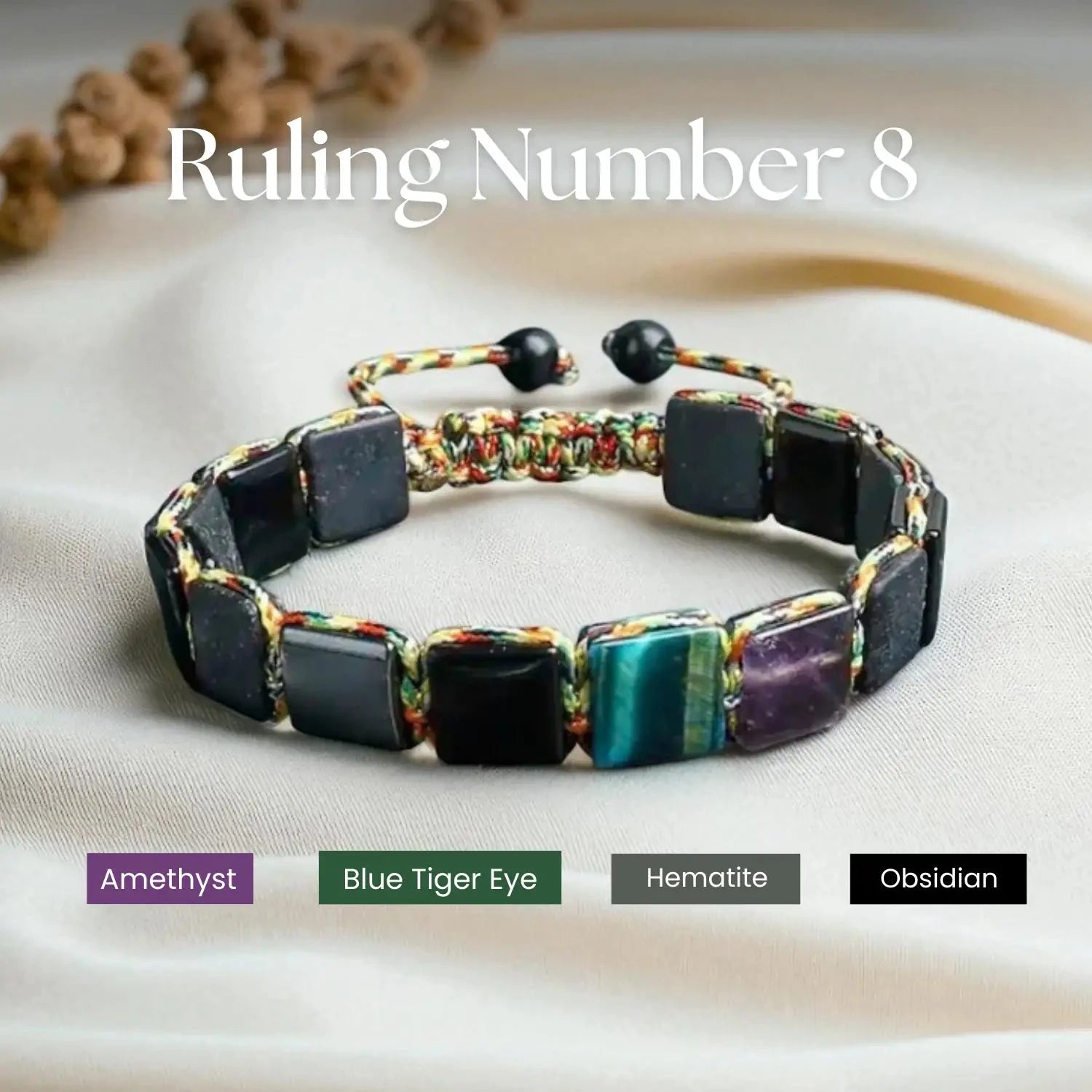 Saturn's Discipline: Ruling Number 8 Bracelet for Success