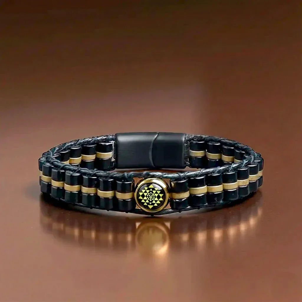 The Affluent Blessing Sriyantra Hematite Obsidian Bracelet – Justwowfactory