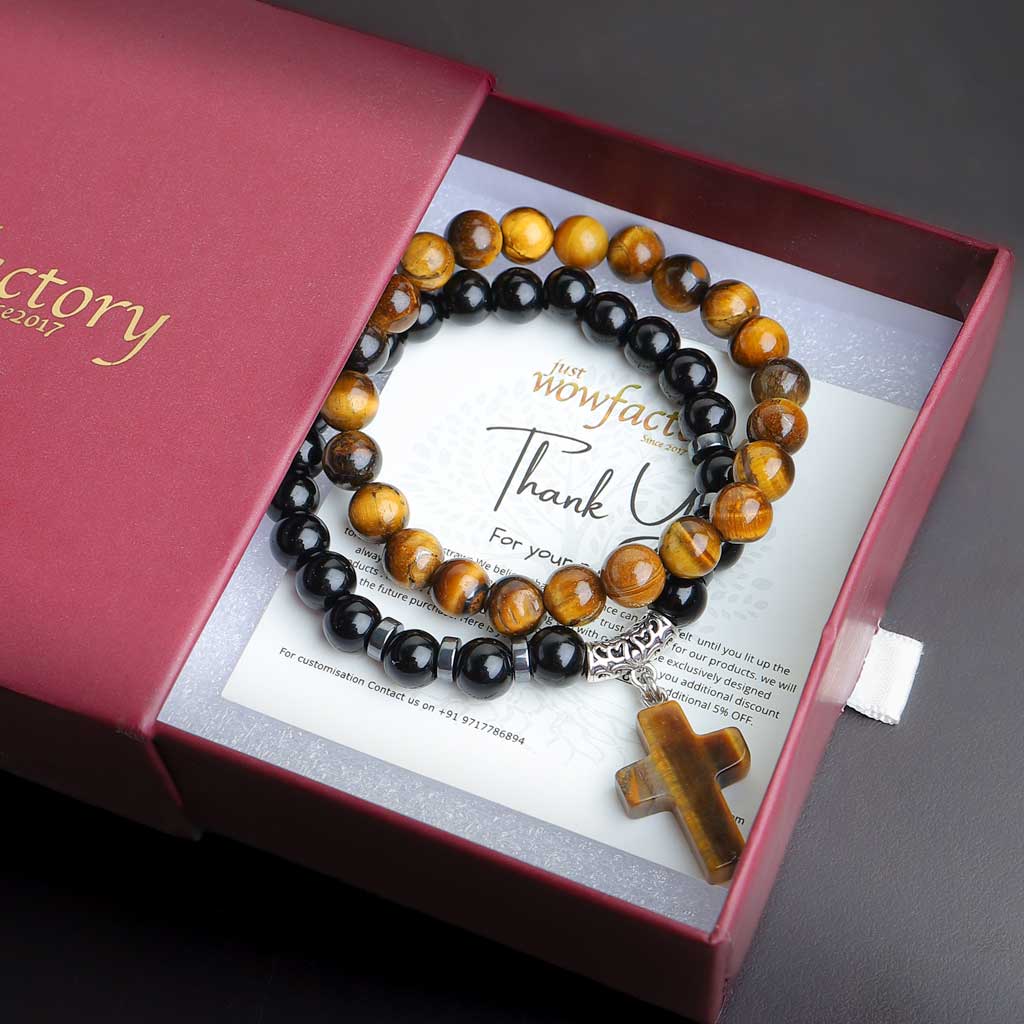 Fabulous Generosity Cross Tiger Eye Agate Bracelets – Justwowfactory