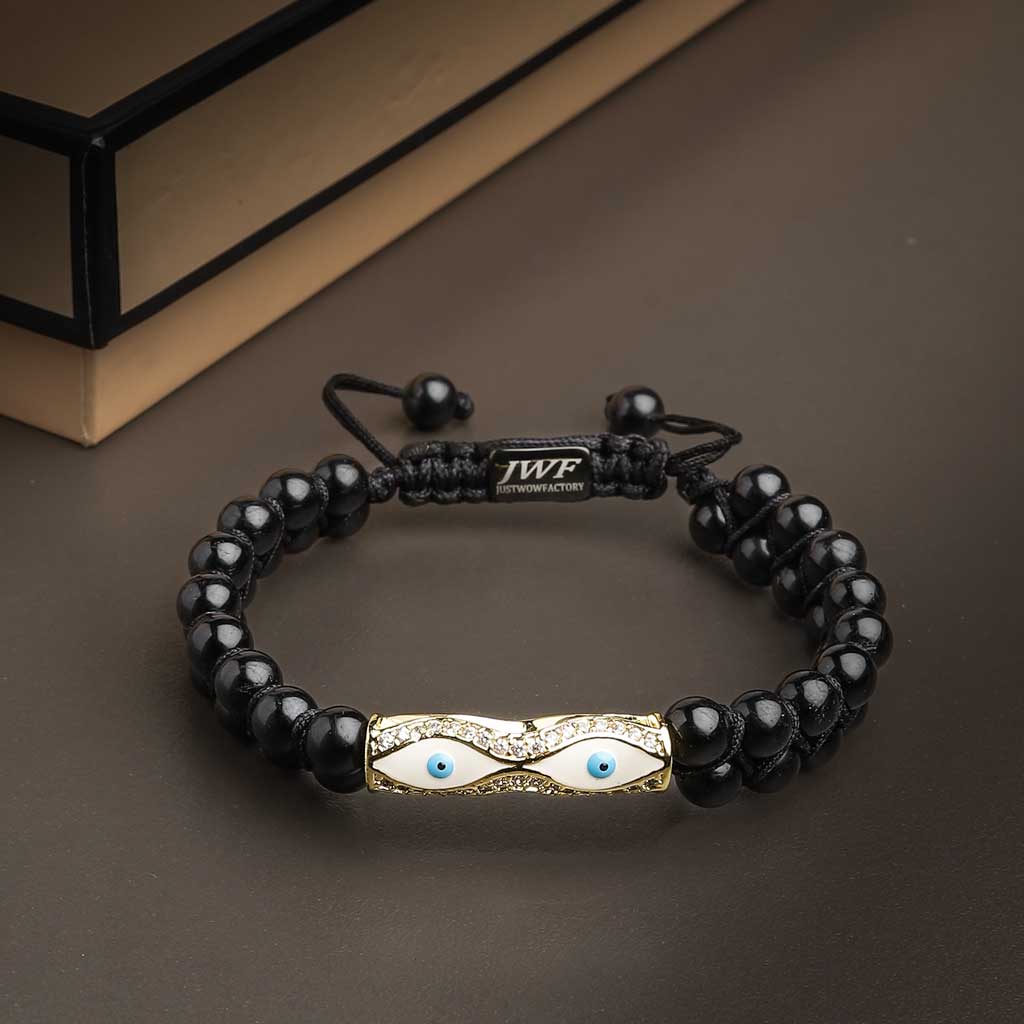 Holistic Healer A Stunning Tourmaline Evil Eye Braided Bracelet ...