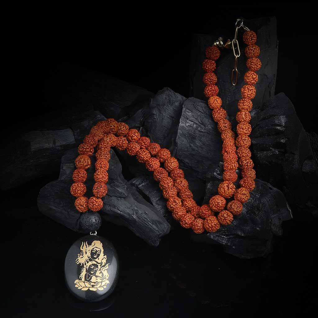 Remain Sheltered Under Shiva Auspicious Rudraksha Mala Necklace ...