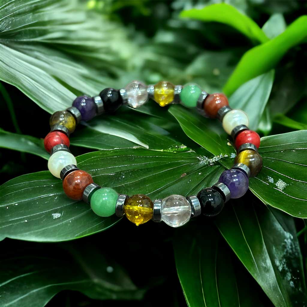 COMBO Celestial Harmony Nav Graha Yantra Plate & Multi stone Bracelet ...